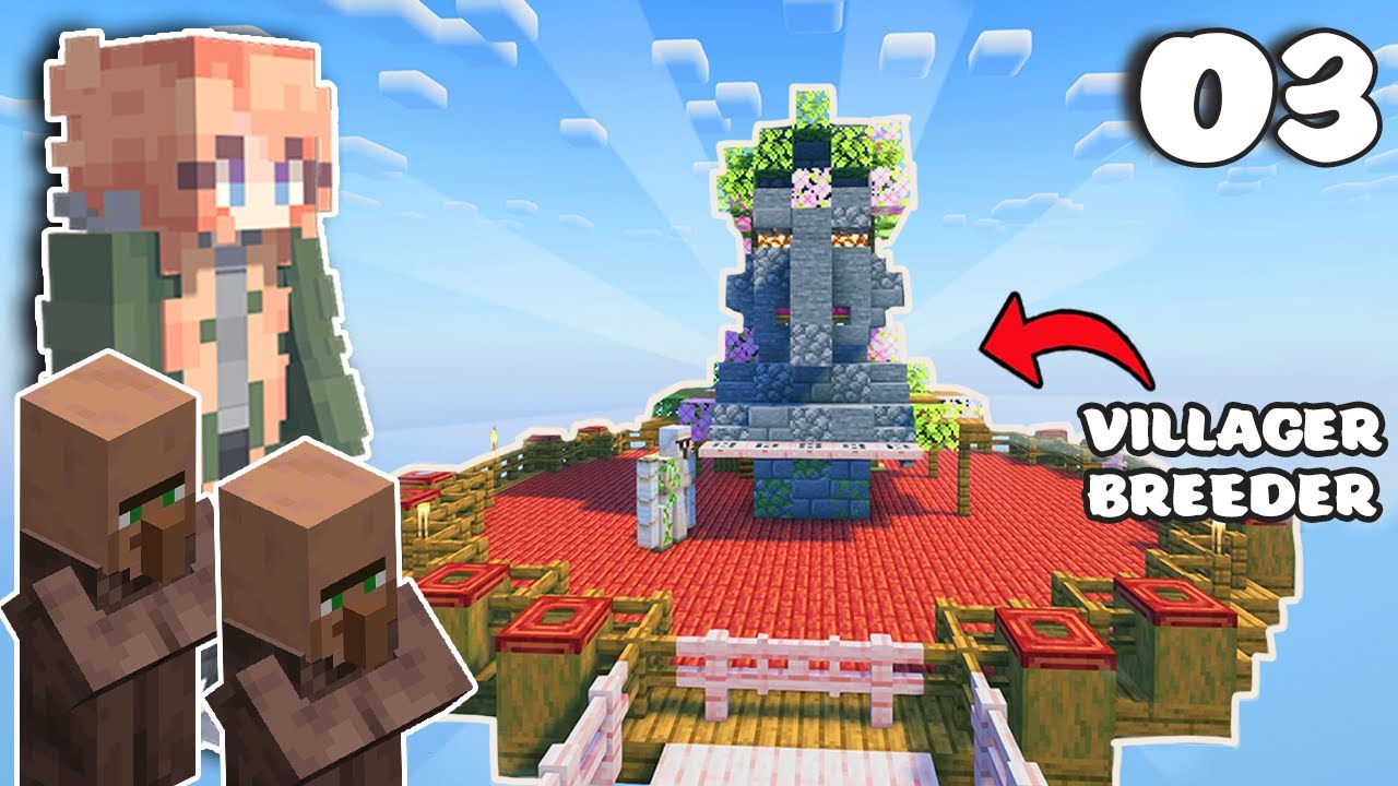 ☁️I Built a Floating Villager Breeder in Minecraft Skyblock - YouTube