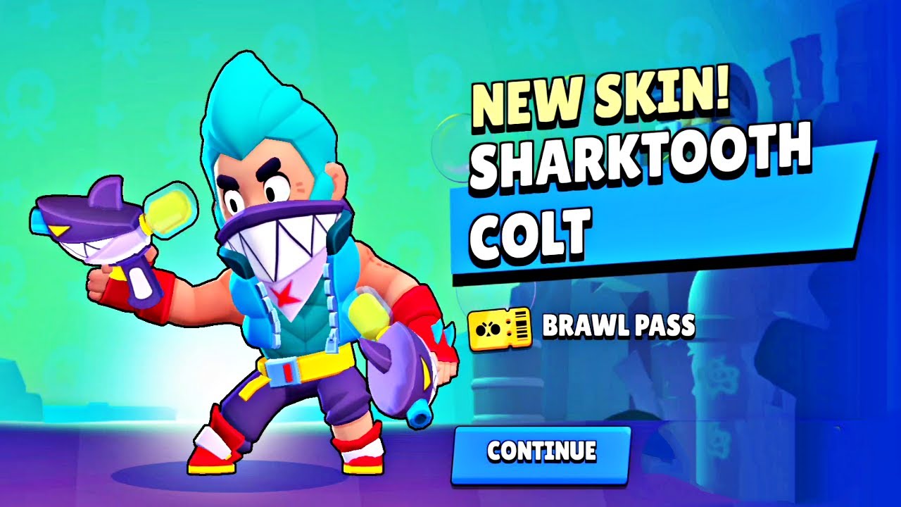 Brawl Stars SHARKTOOTH COLT New Skin Unlocked Update Game - YouTube