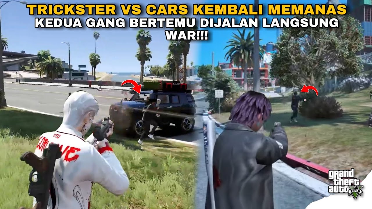 TRICKSTER VS CAR`S!!! KEDUA GANG BERTEMU DI JALAN KEMBALI | GTA V ...
