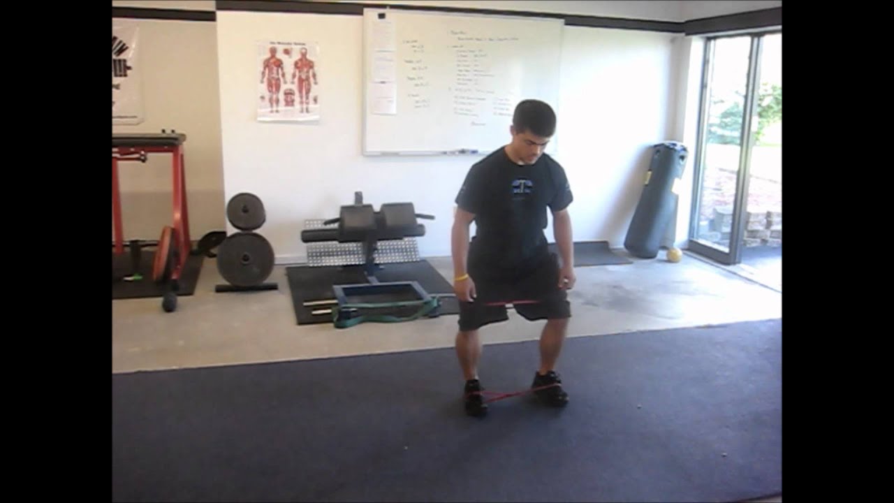Standing Hip External Rotation w/ band - YouTube