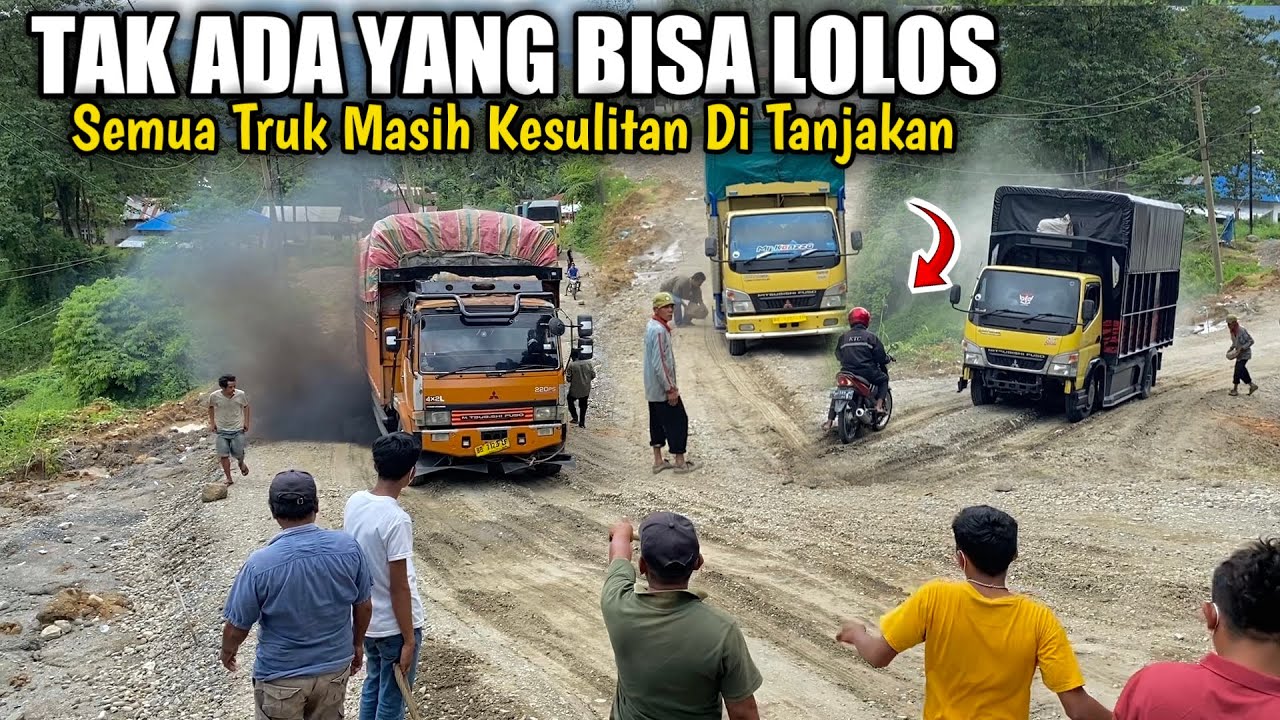 Meski Terlihat Landai‼️Semua Truck Tidak Bisa Lolos Di Tanjakan Batu ...