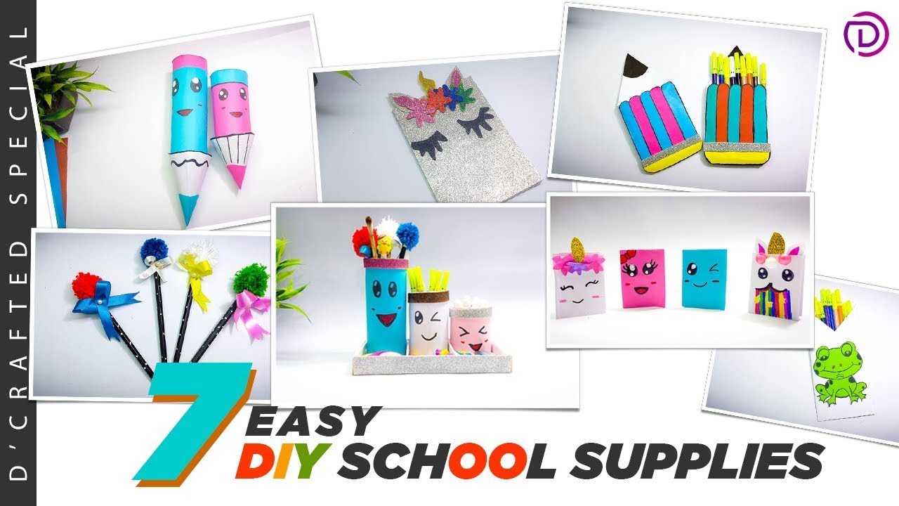 7 DIY School Supplies | Easy DIY Paper Crafts Ideas 5 minute crafts ...