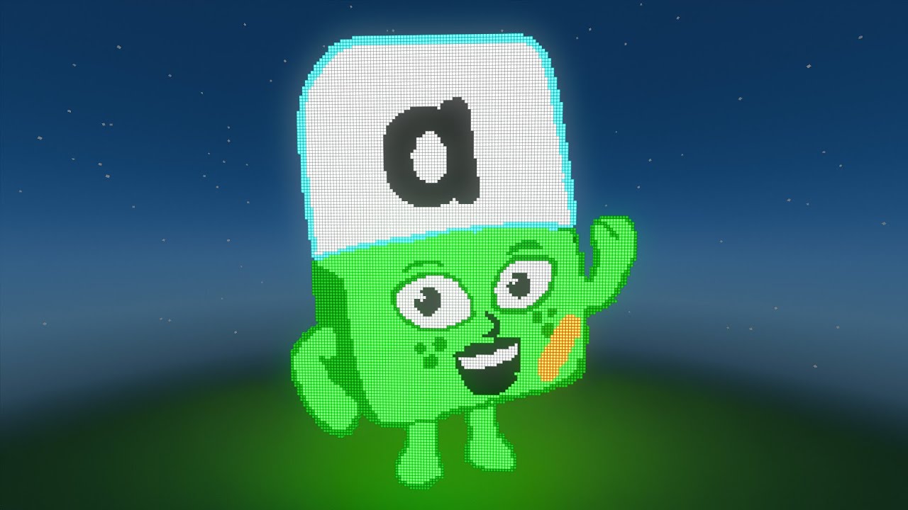 Alphablocks A Glowing in Minecraft NUMBERBLOCKS - YouTube