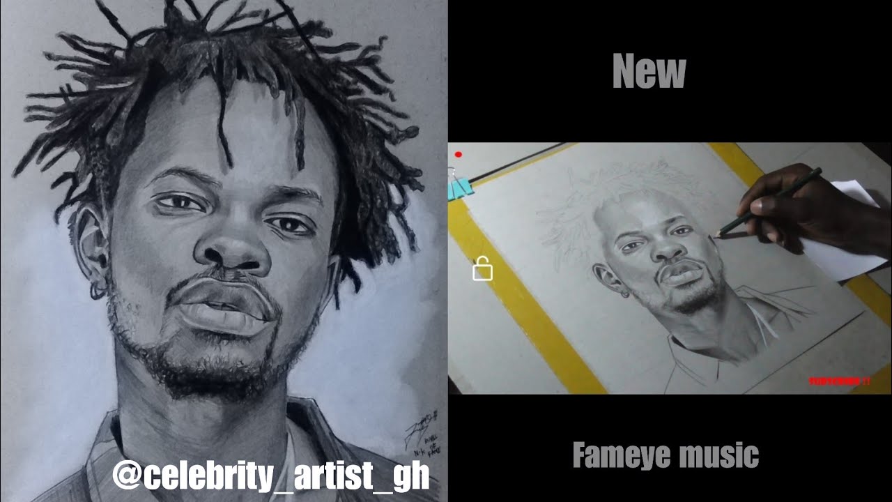 DRAWING FAMEYE music |CELEBRITY ARTIST GH |Speed drawing - YouTube