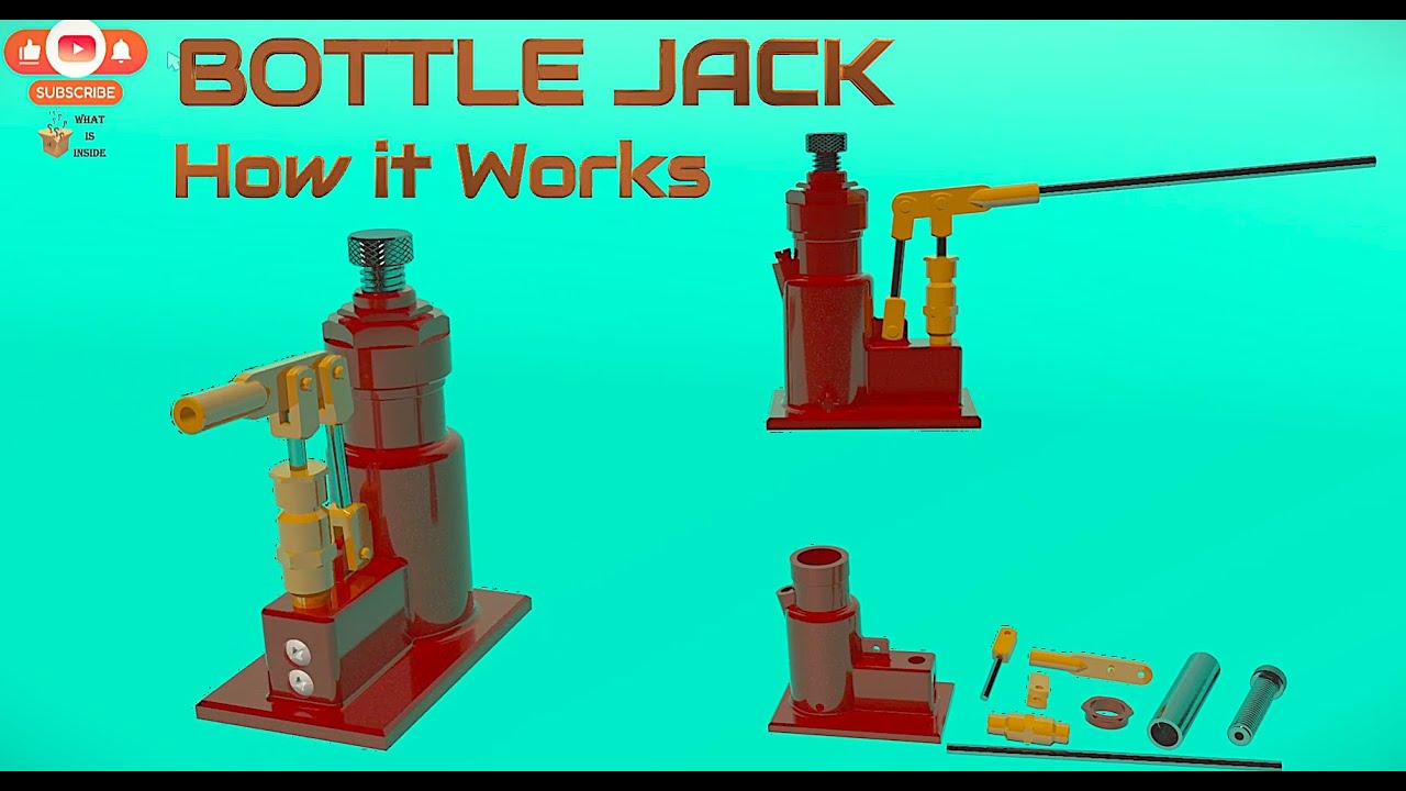 How Bottle Jack (Hydraulic Jack) Works, 3D Animation of Hydraulic ...