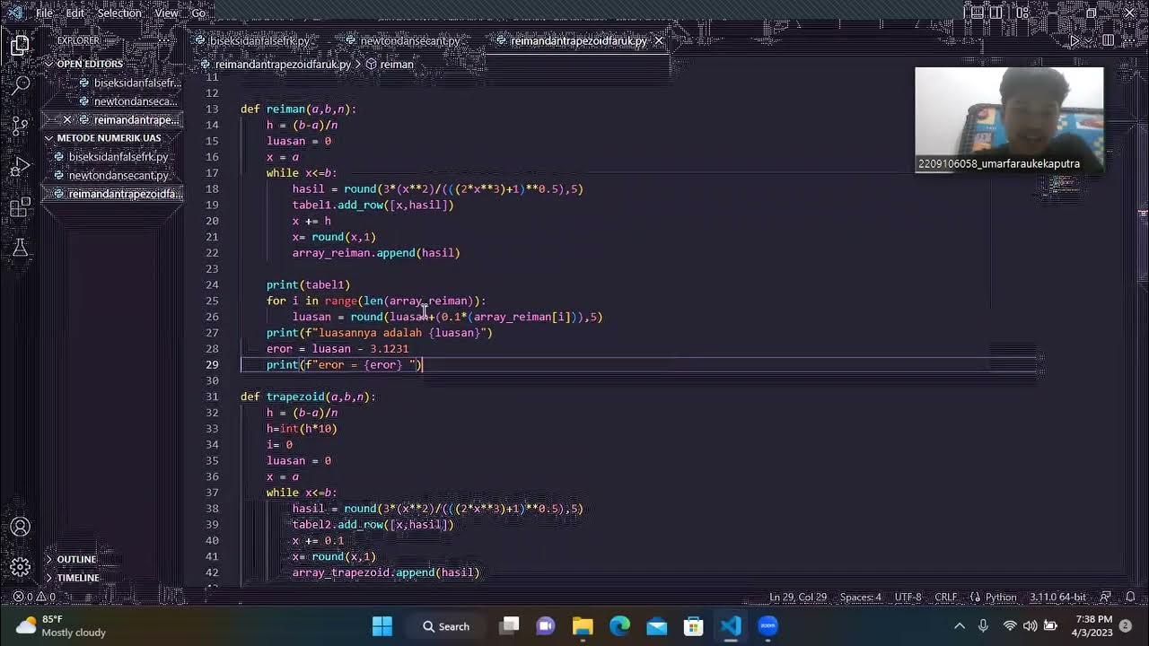 penjelasan singkat tentang metode reiman dan trapezoid dalam metode numerik - YouTube
