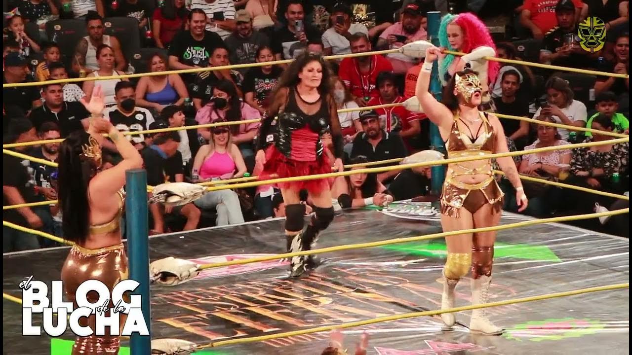 La Hiedra, Flammer y Lady Maravilla VS Miss Janeth, Estrellita y Ayako Hamada - YouTube