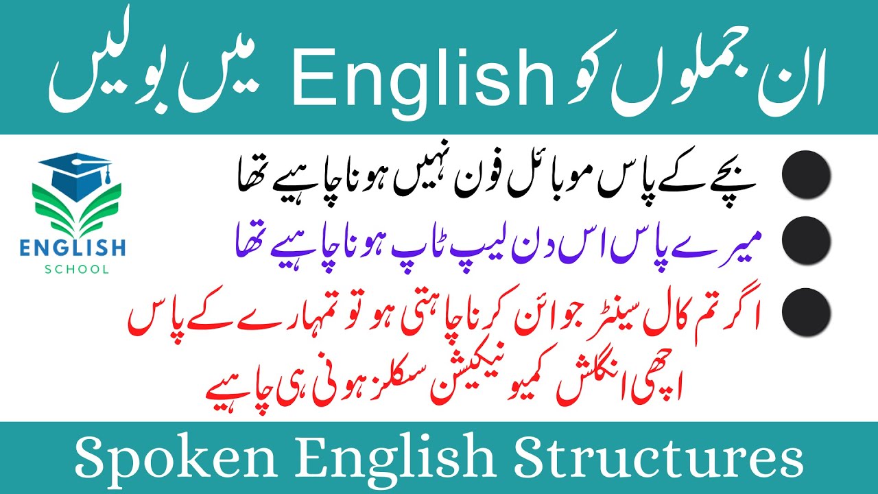 Advance English Structures in Urdu // Use of "Should have Had ...