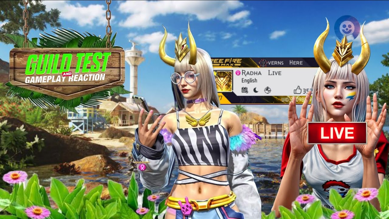 FF GIRL LIVE 🔴 || FF LIVE GUILD TEST 1 VS 4 👑 #FREEFIRELIVE #GUILDTEST ...