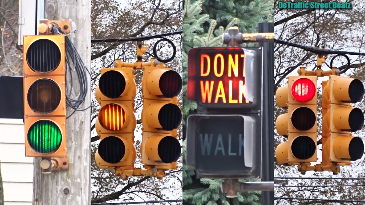 Incandescent Traffic Lights & Louvers | Garfield Rd & Klein Rd - YouTube
