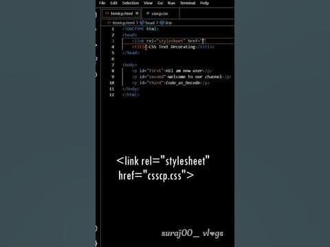 How we Link CSS in HTML file #coding #htmlcss #csstutorial #html # ...