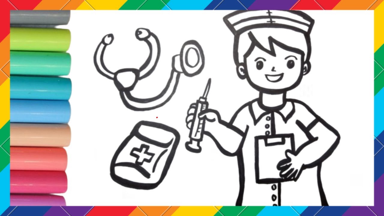 Easy DOCTOR WITH ACCESSORIES drawing | step by step drawing - YouTube