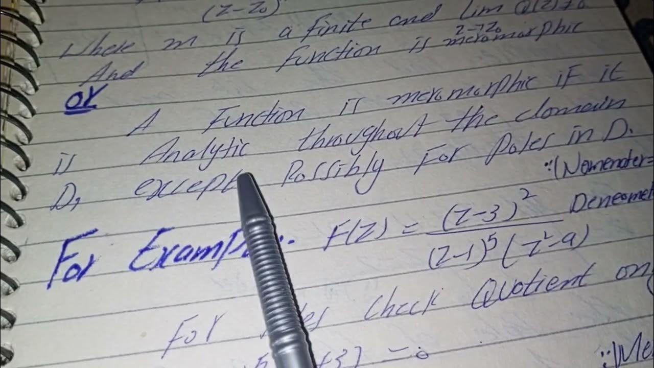 lec 12 part 2 complex analysis 2 topic:definition of poles of order m with examples - YouTube