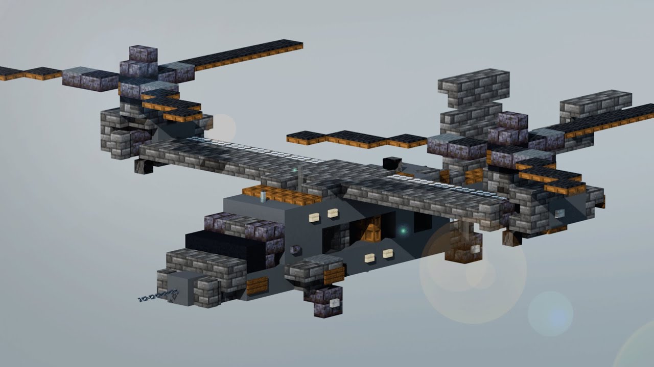 Minecraft V-280 Valor Helicopter Tutorial - YouTube