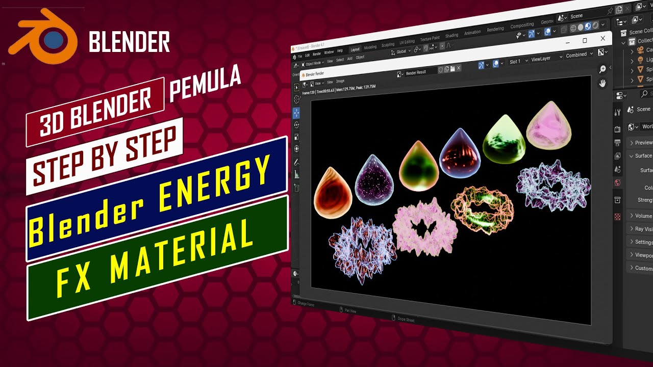 CARA MUDAH MENGGUNAKAN BLENDER ENERGY FX MATERIAL - YouTube
