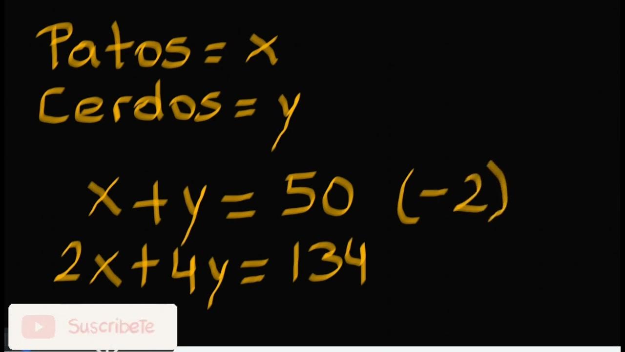 EN UNA GRANJA HAY PATOS Y CERDOS. AL CONTAR LAS CABEZAS HAY 50 Y AL CONTAR LAS PATAS HAY 134 ...