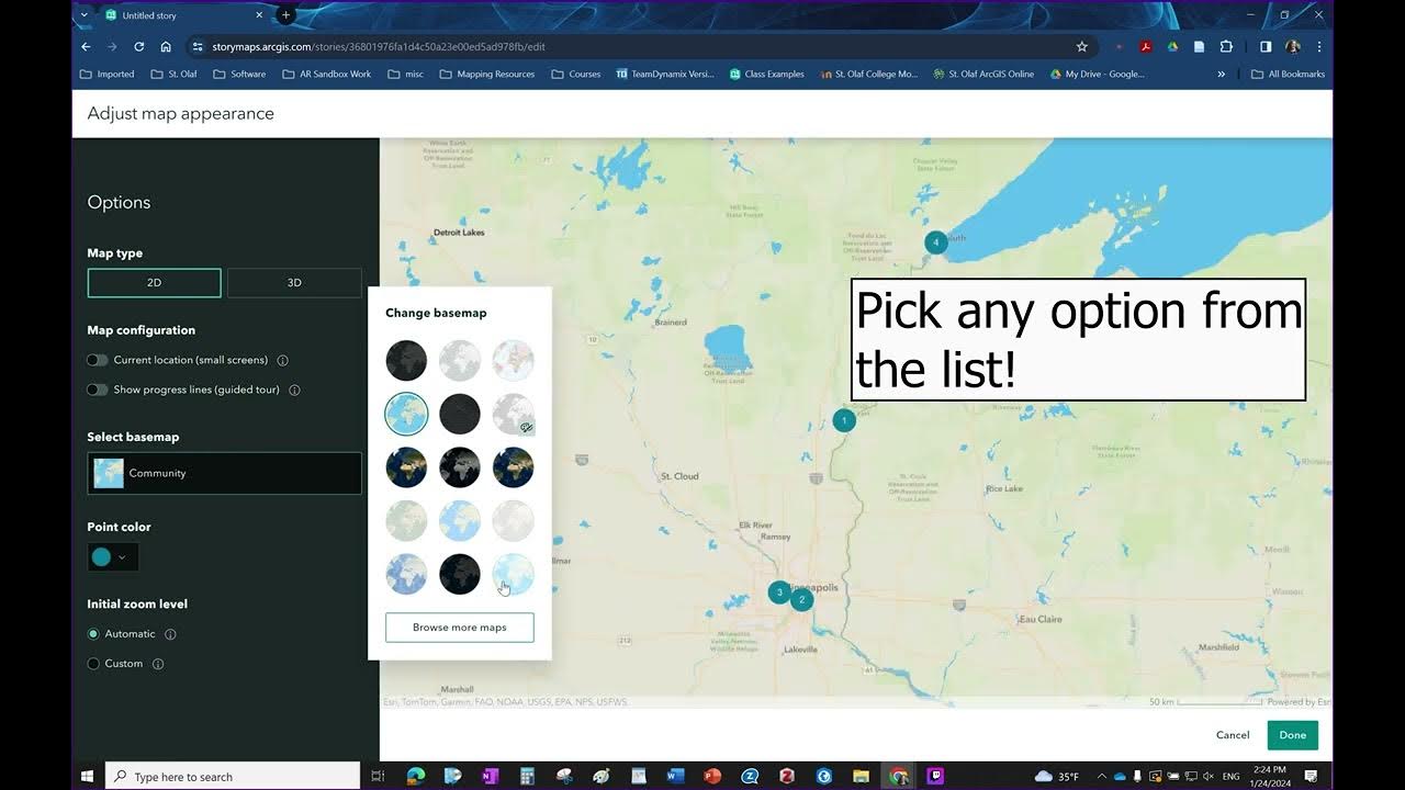 ArcGIS StoryMaps: Changing Basemaps on Map Tours - YouTube