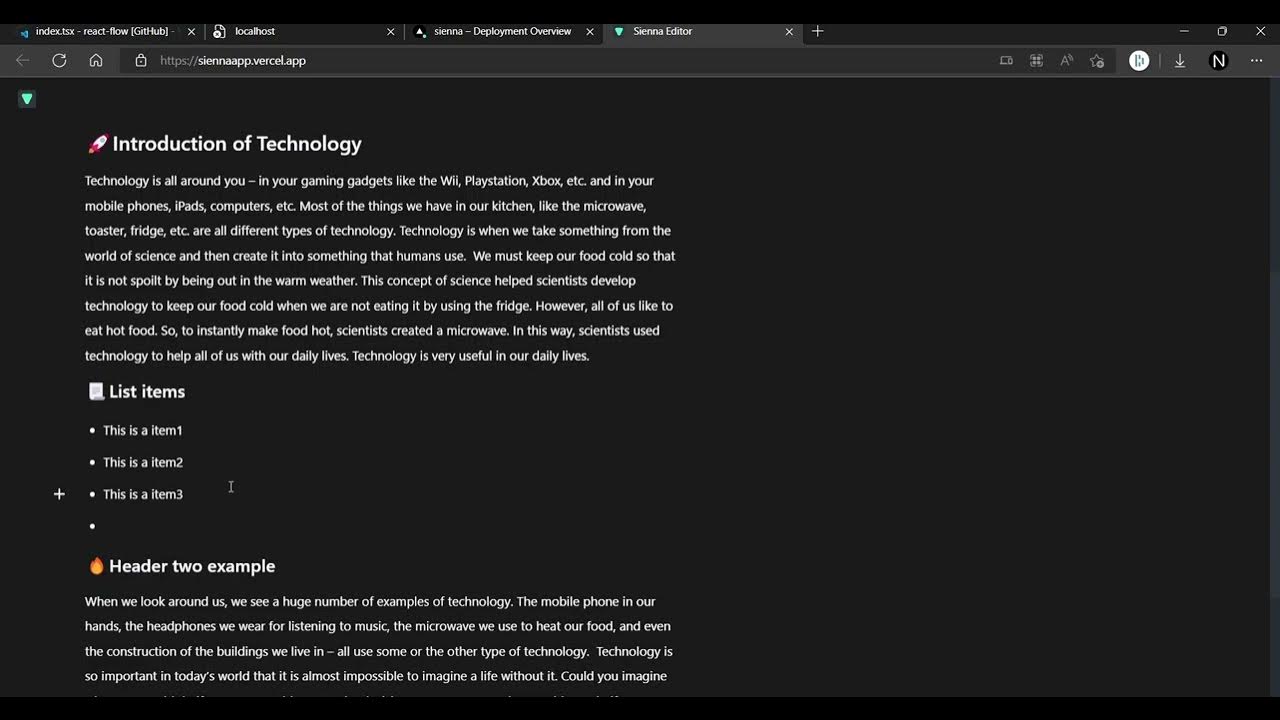 Sienna Text Editor - ReactJs, DraftJs - YouTube