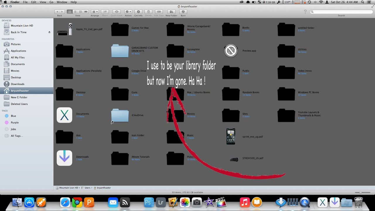 How To View The Library Folder In OS X Mavericks - YouTube