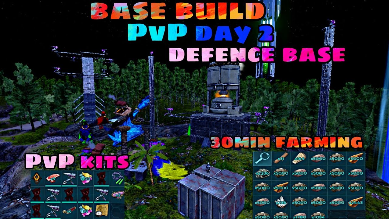 [ ARK MOBILE ] PVP DAY 2 BASE BUILD DEFENCE AND FARMING - YouTube