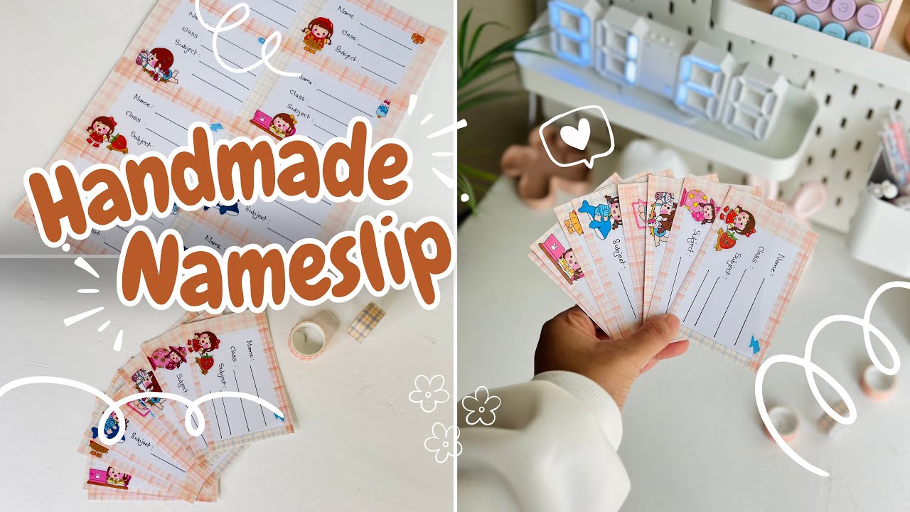 Handmade Nameslip for School Books | DIY Name slips | Name slips for ...
