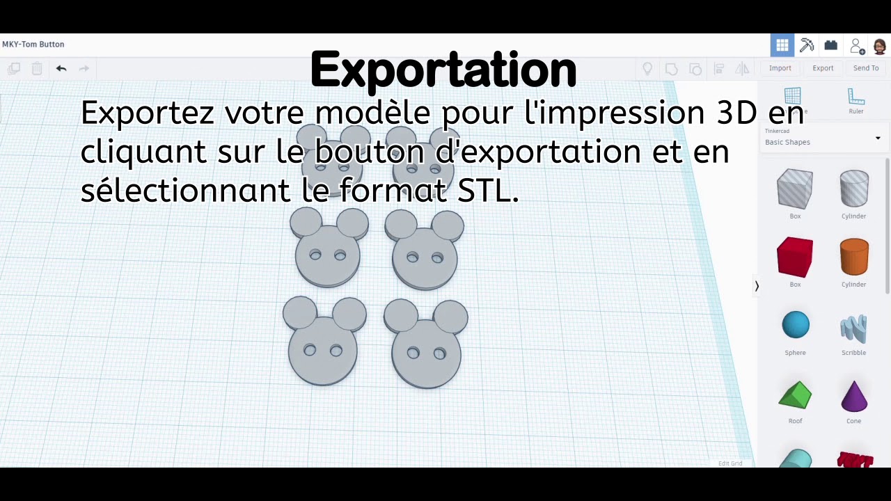 Tinkercad tutoriel - exporter - YouTube