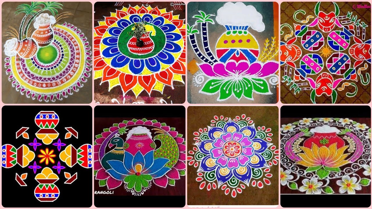 Sankranti Muggulu 2025|Pongal Rangoli designs 2025|Rangoli for ...