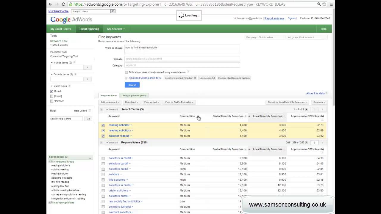 How To Use The Google Adwords Keyword Tool - YouTube