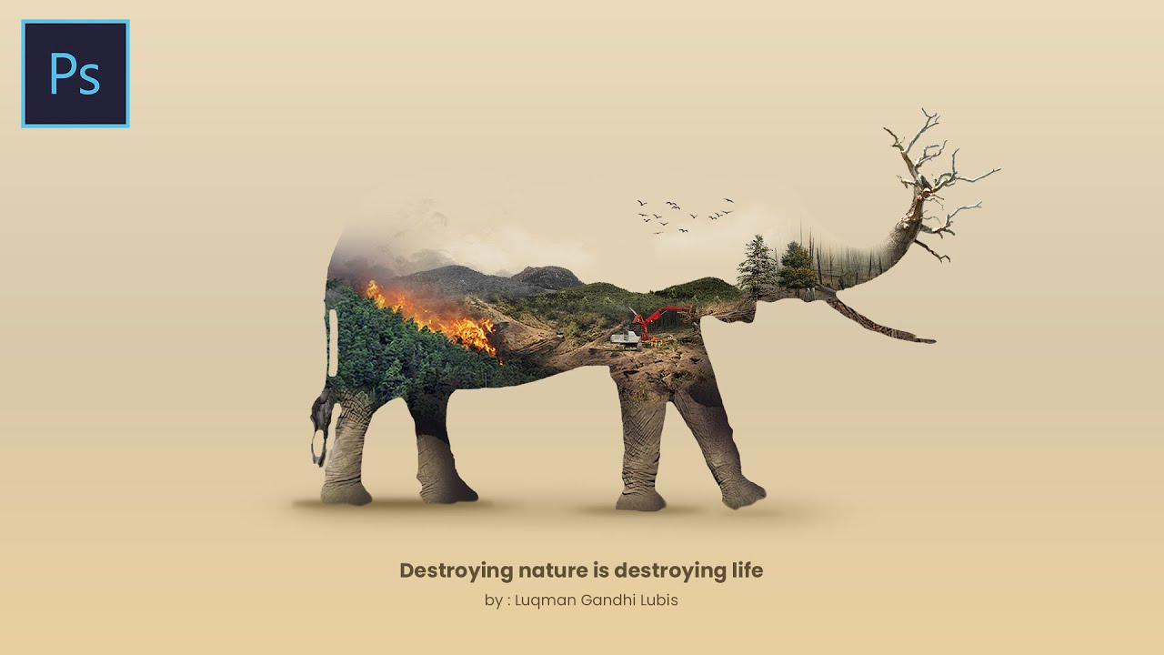 Elephant Nature | Photoshop Manipulation - YouTube