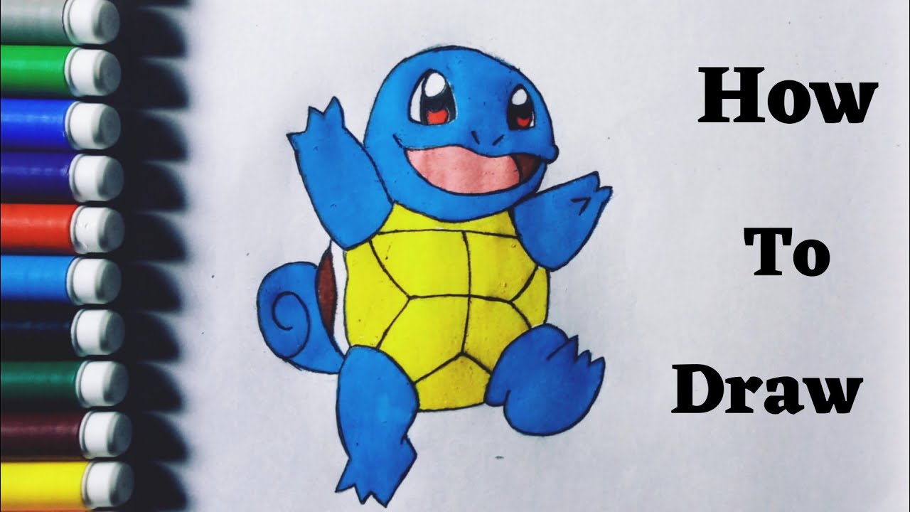 How to draw Squirtle from Pokemon journeys easy step by step | Pokemon ...