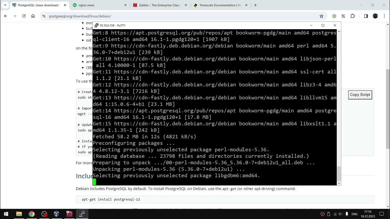 Установка Zabbix с PostgreSQL и расширением TimescaleDB - YouTube