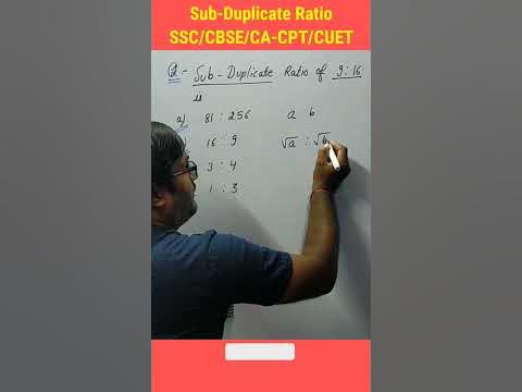 Sub-Duplicate Ratio|CA-CPT #maths #algebra - YouTube