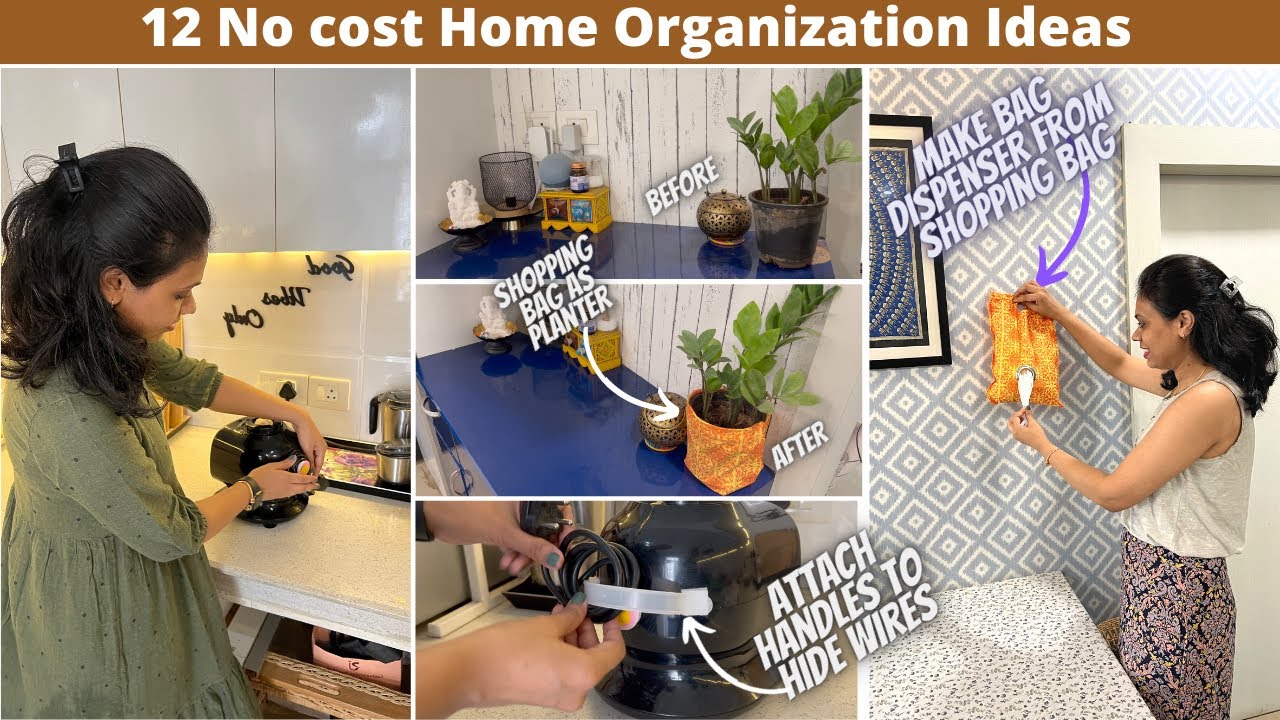 12 NO COST Home Organization Ideas (in HINDI) | Organize Home Without ...