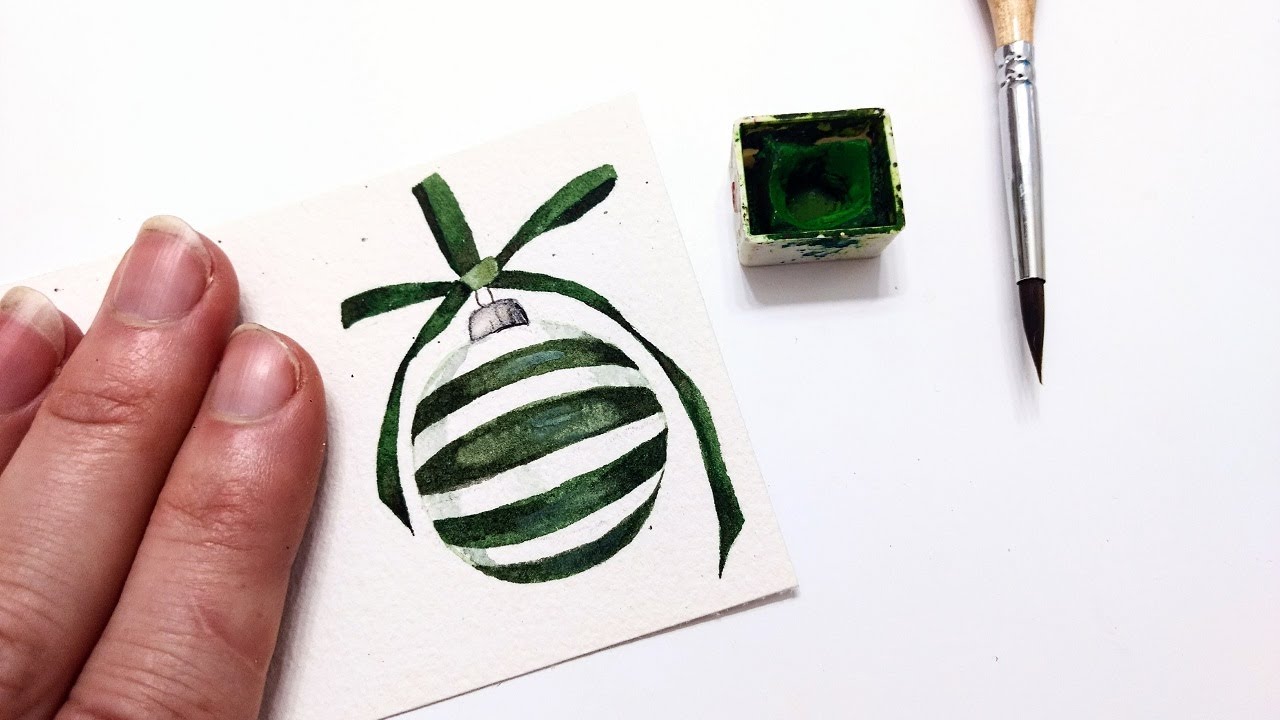 Easy Holiday ORNAMENT painting tutorial for beginners » DIY Watercolor ...