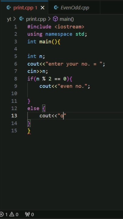 How Check Wherher Number Is Even Or Odd In C Programming Codding Shorts Evenodd Youtube