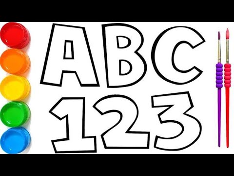 Color The A,B,C & 1,2,3 | Coloring For Kids - Learning And Coloring ...