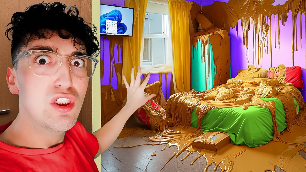 I Covered My Friends Room in PEANUT BUTTER - YouTube