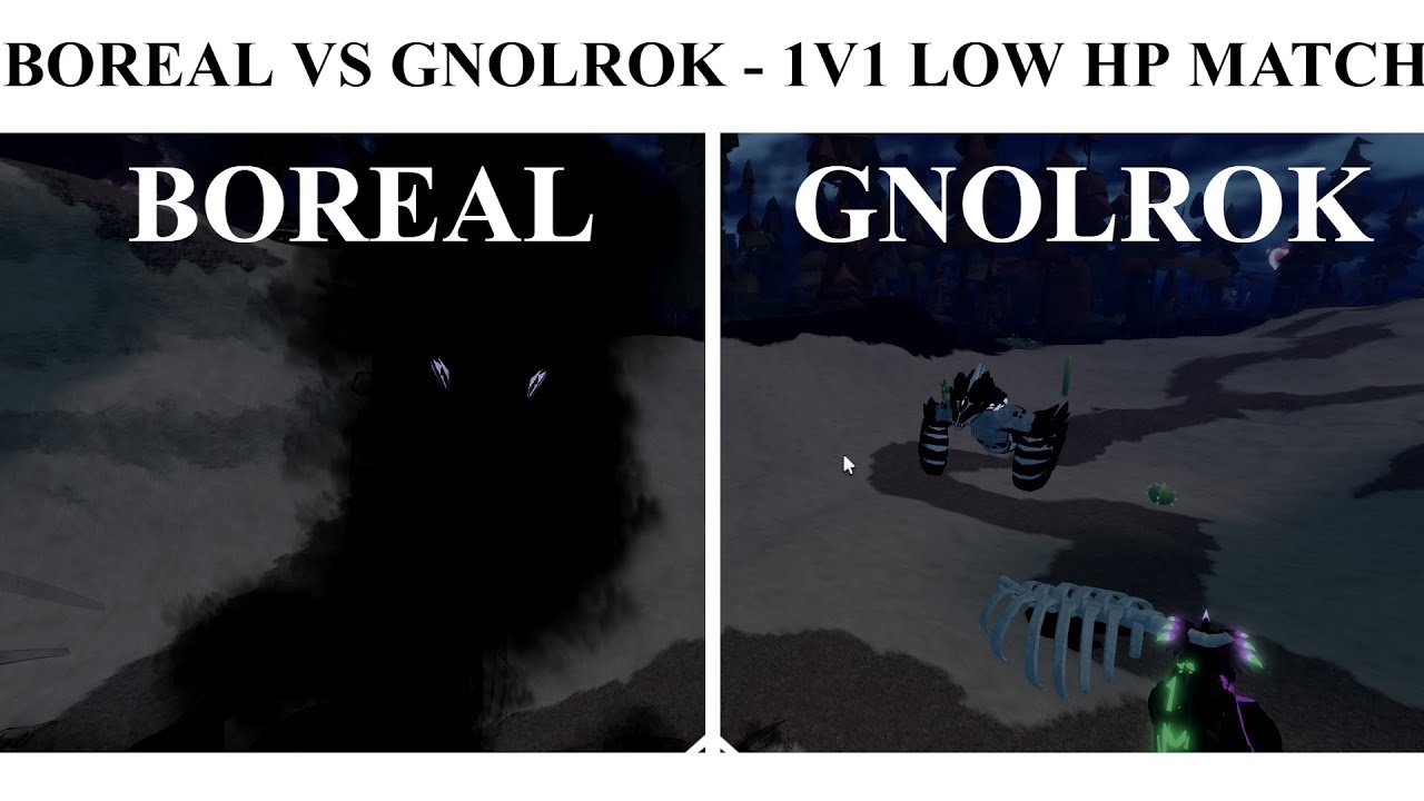 Roblox Creatures of Sonaria - BOREAL vs GNOLROK (1V1 Low HP Match ...