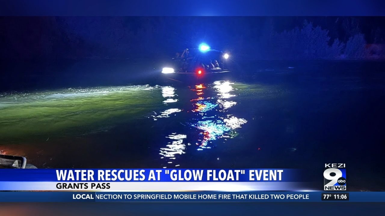 Water rescues at night float event over the weekend - YouTube