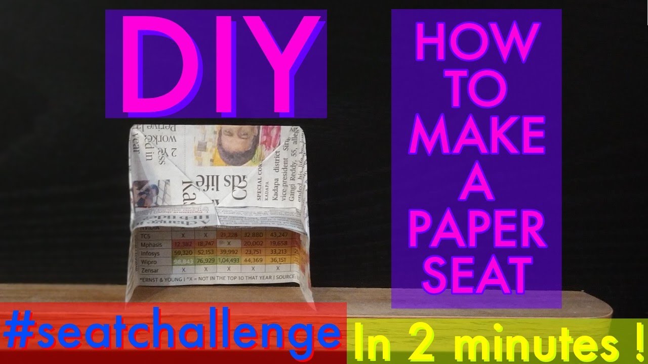 How to make a simple DIY PAPER SEAT | Origami | 2020 - YouTube