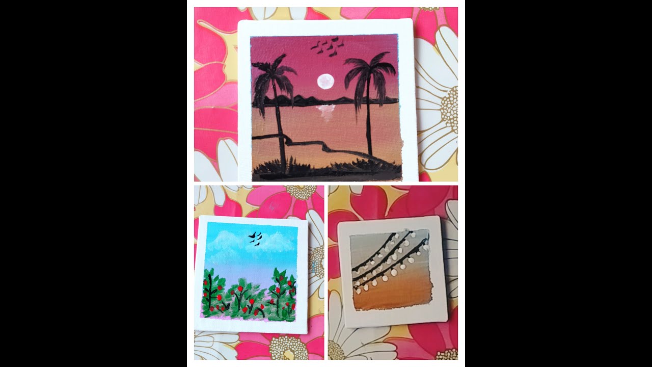3 piece canvas painting ideas easy. - YouTube