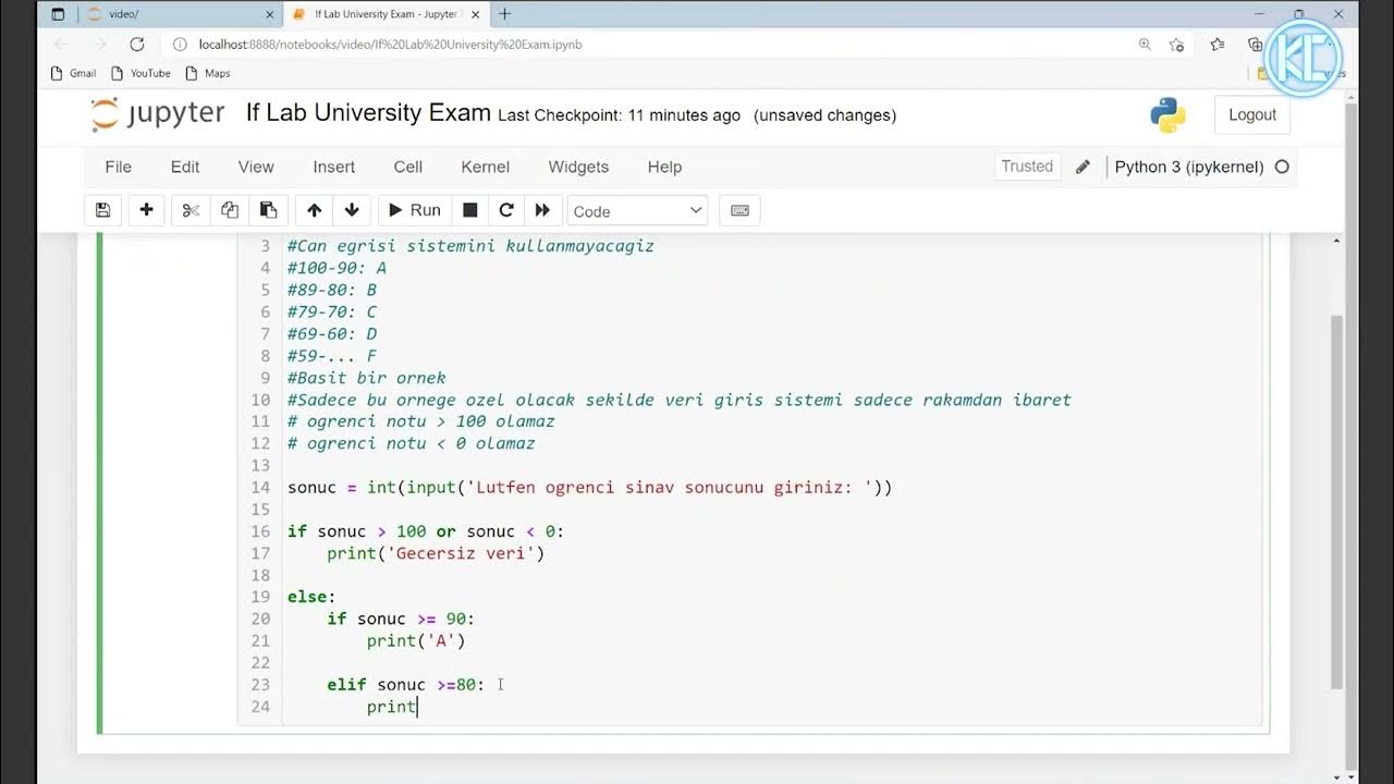 Python Programlamaya Giriş Bölüm 9: Koşullar: If/elif/else - YouTube