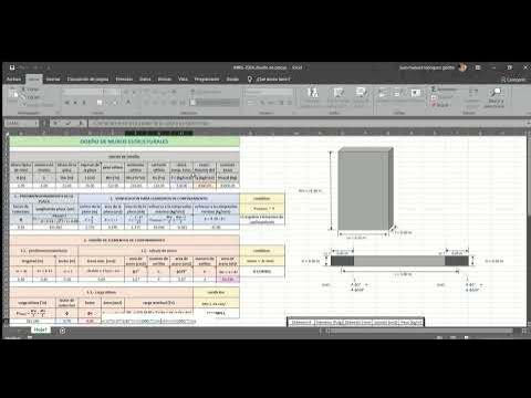 diseño de muros estructurales placas plantilla excel - YouTube