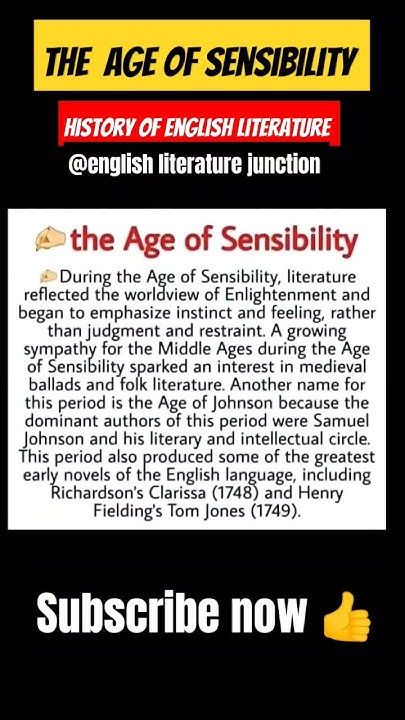 The Age of Sensibility #History of English Literature @english ...