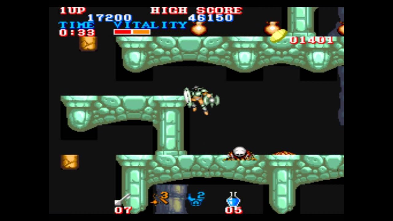 Black Tiger (Arcade) - Very Bad Level Design (Ridiculous Platform ...