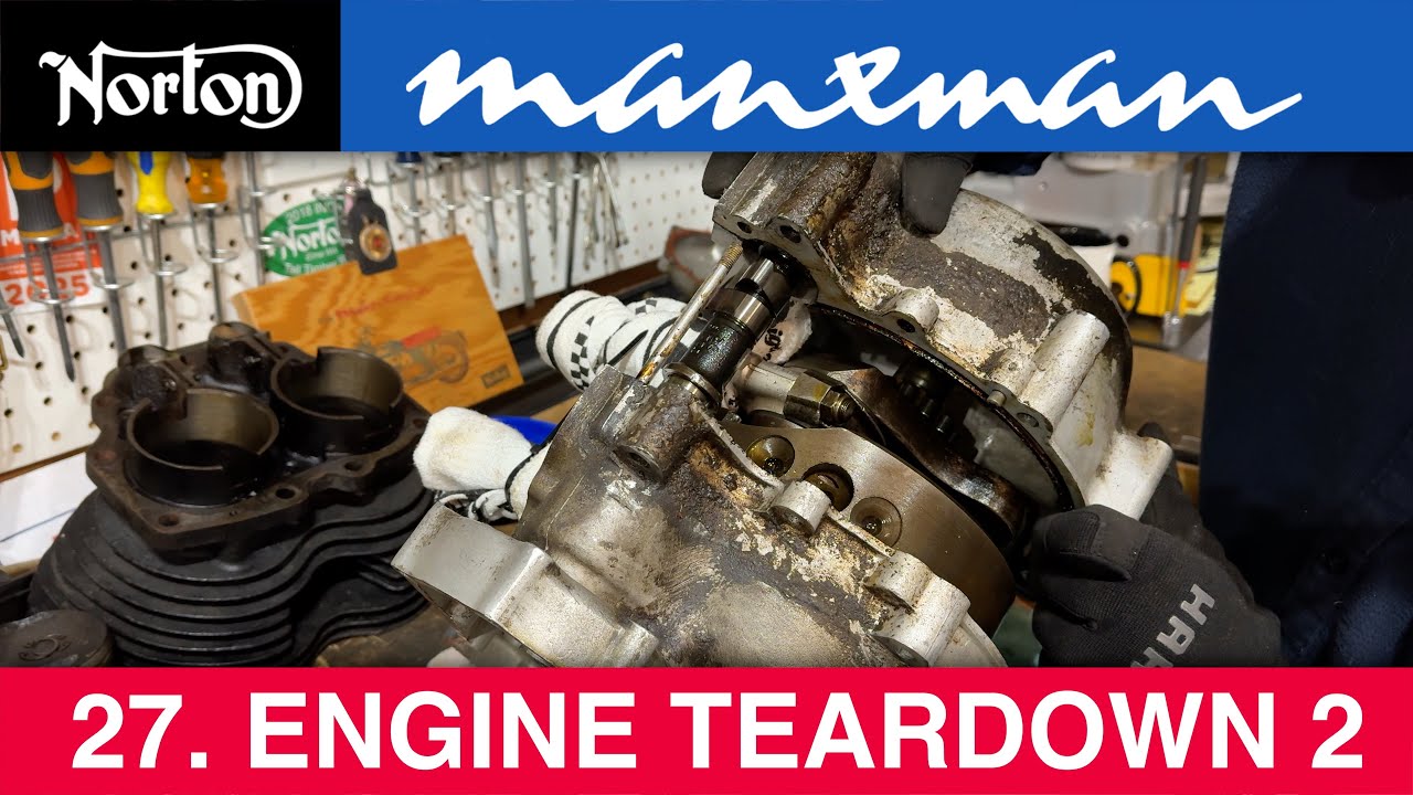 First Production 1961 Norton Manxman 650 restoration (27) Engine Bottom ...