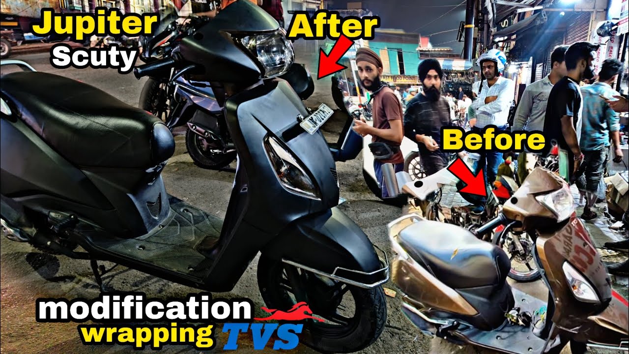 tvs Jupiter wrapping 🔥one in India 💥 | *Matt black* | modification ...