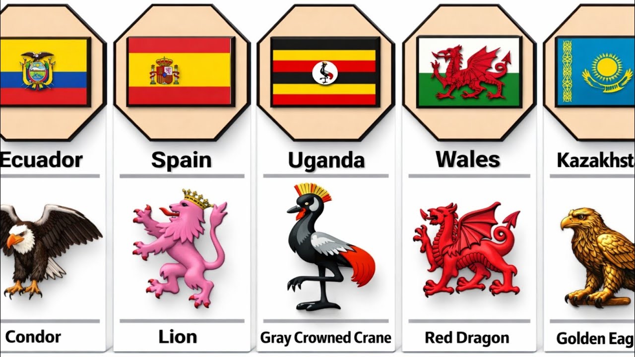 List of Country Flags That Feature Animals On Them - YouTube