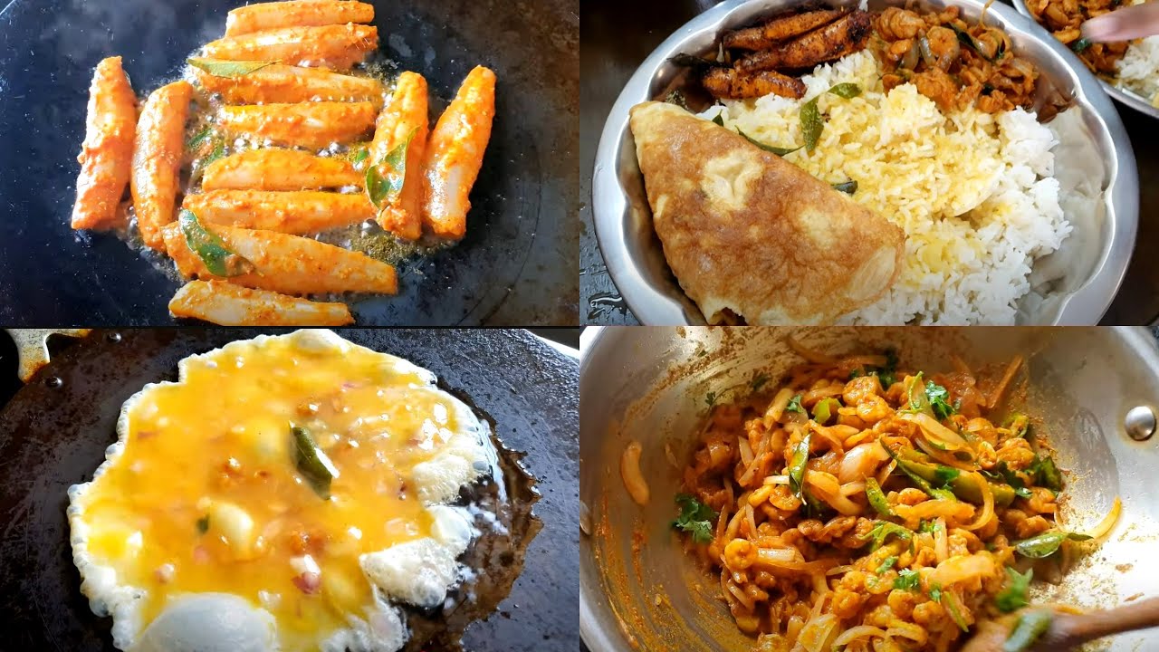 Sunday special lunch | Prawn masala and Netholi fry recipe || - YouTube