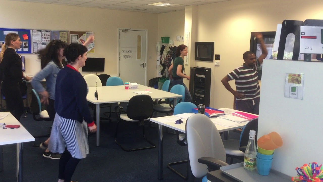 Learner teaching staff to dance - YouTube